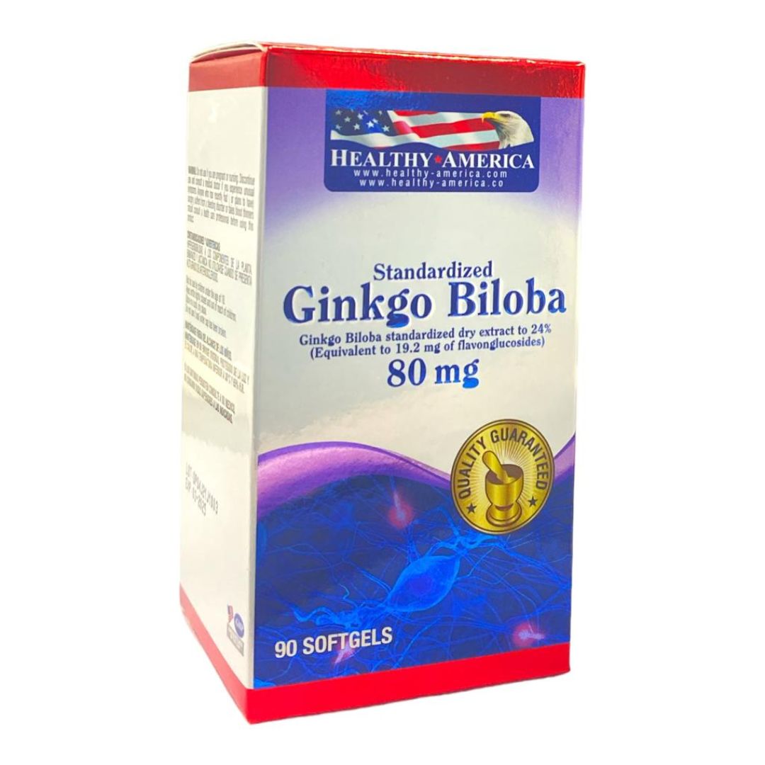 Ginkgo Biloba | 80 mg | 90 softgels | Healthy America – miproducto.com.co